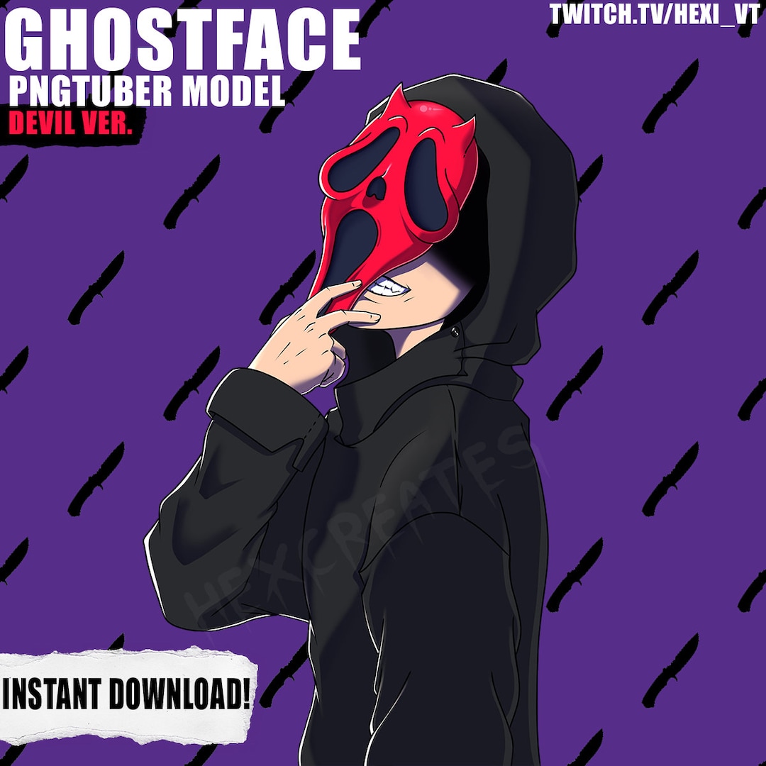 X4 Premade Pngtuber HAND-DRAWN Devil Ghostface Avatar for - Etsy Canada