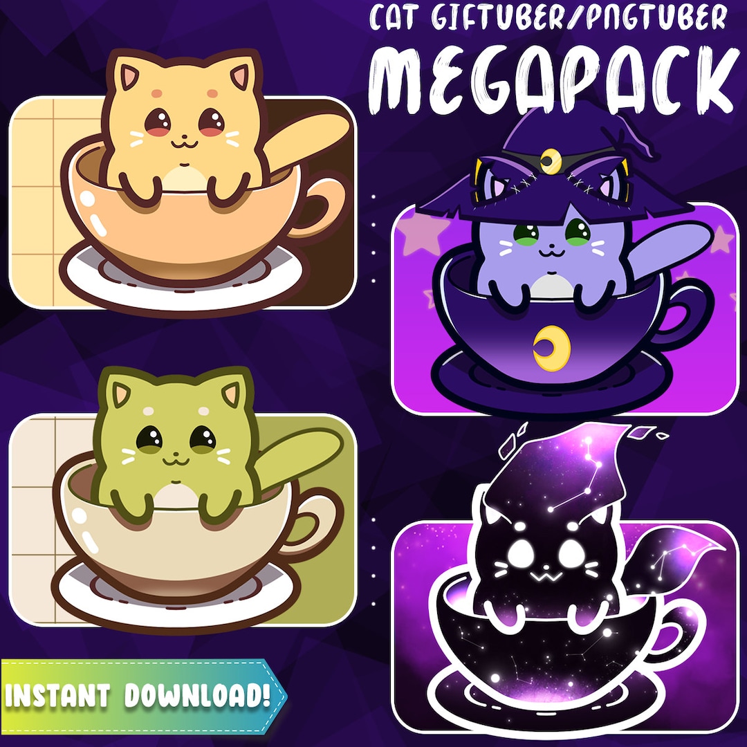 Premade Cat Giftuber | Pngtuber Megapack - Animated Reactive Images for ...