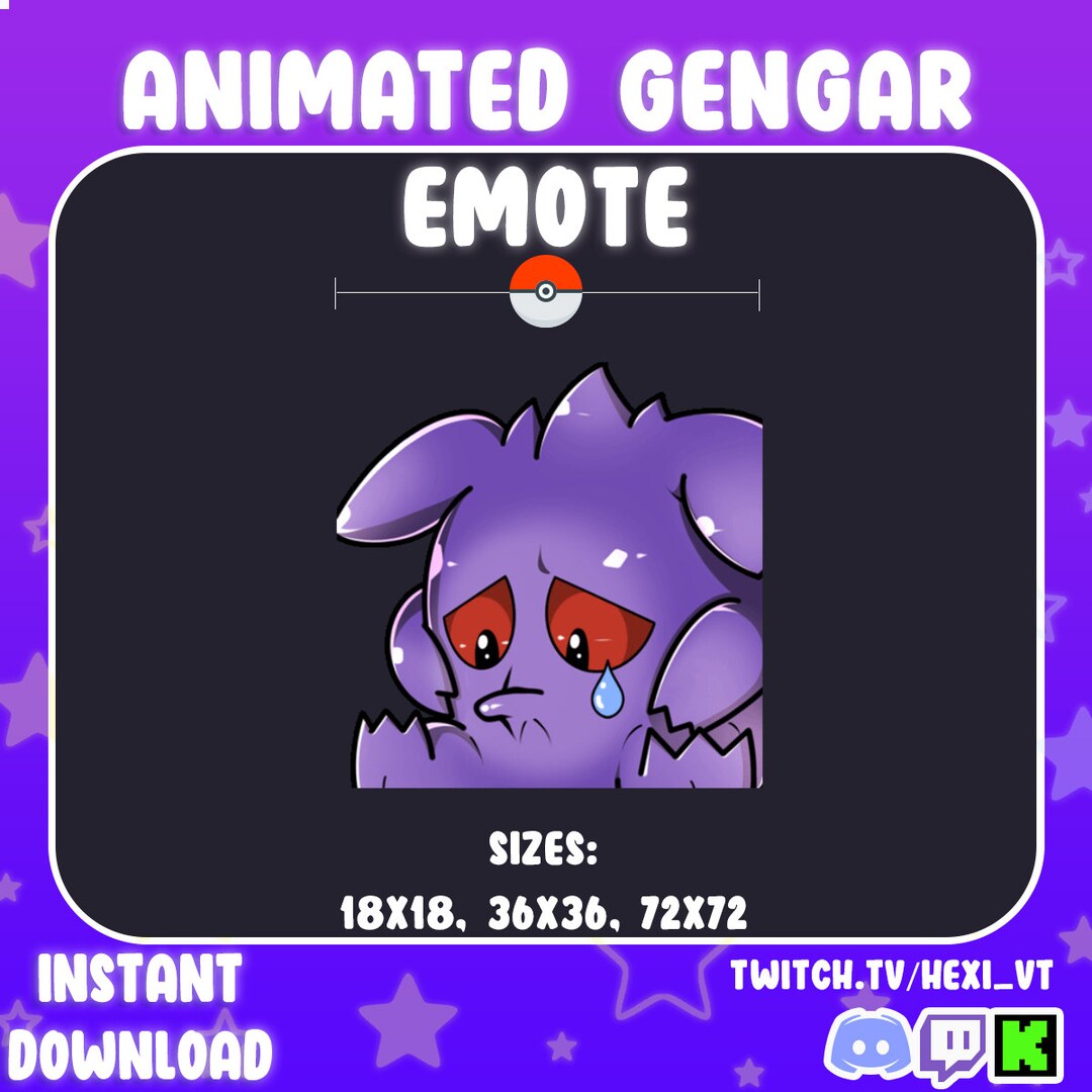 ANIMATED Gengar Sadge Emote for Twitch/discord & Kick - Etsy UK