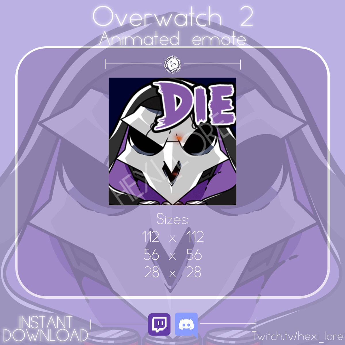 ANIMATED Overwatch 2 Twitch Emote Reaper Death Blossom ultimate Emote ...