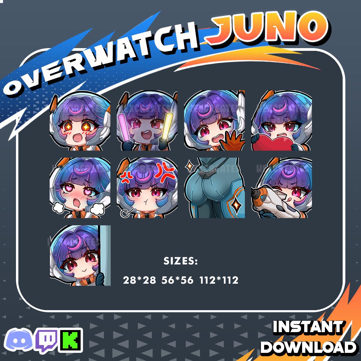 X9 Ovewatch Juno Emote Set for Twitch/discord & Kick Streaming ...