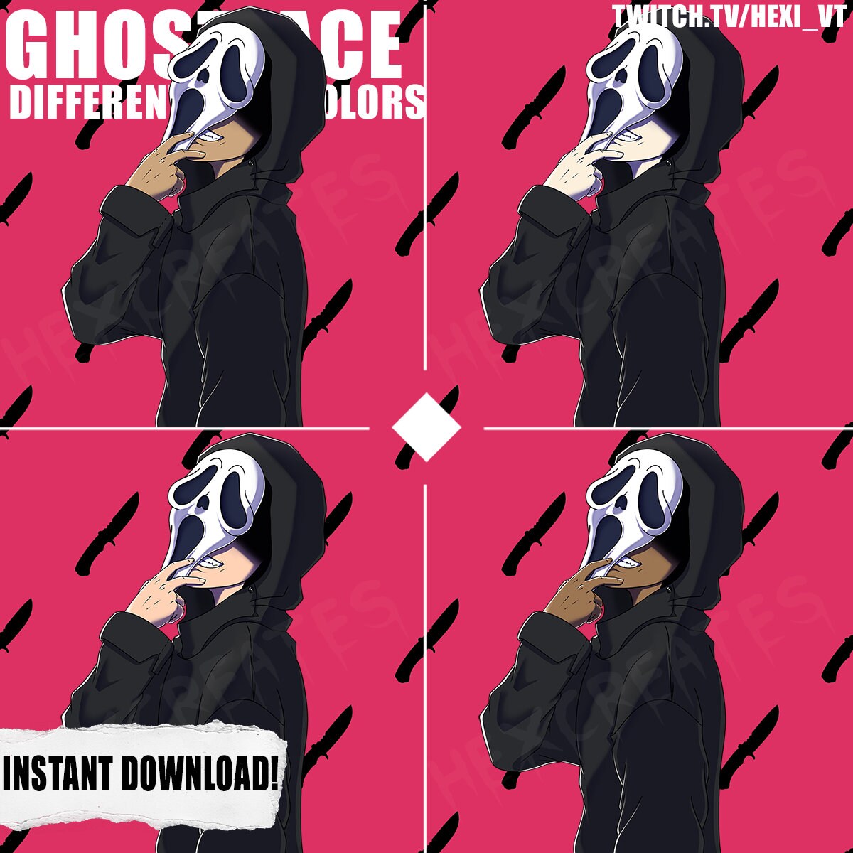 X4 Premade Pngtuber HAND-DRAWN Ghostface Avatar for Veadotube Mini ...