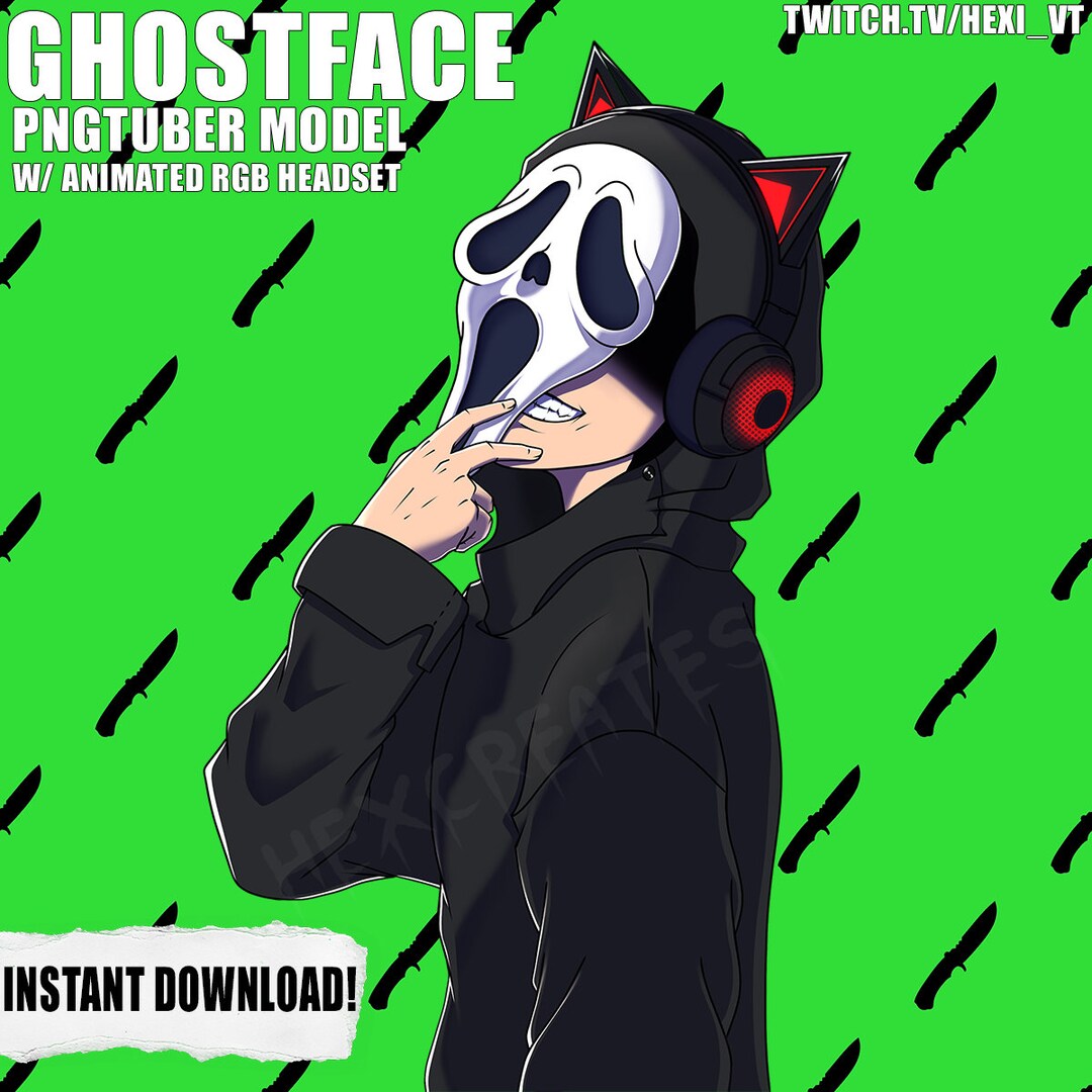 ANIMATED & Hand-drawn RGB Headset Ghostface Avatar for Veadotube Mini ...
