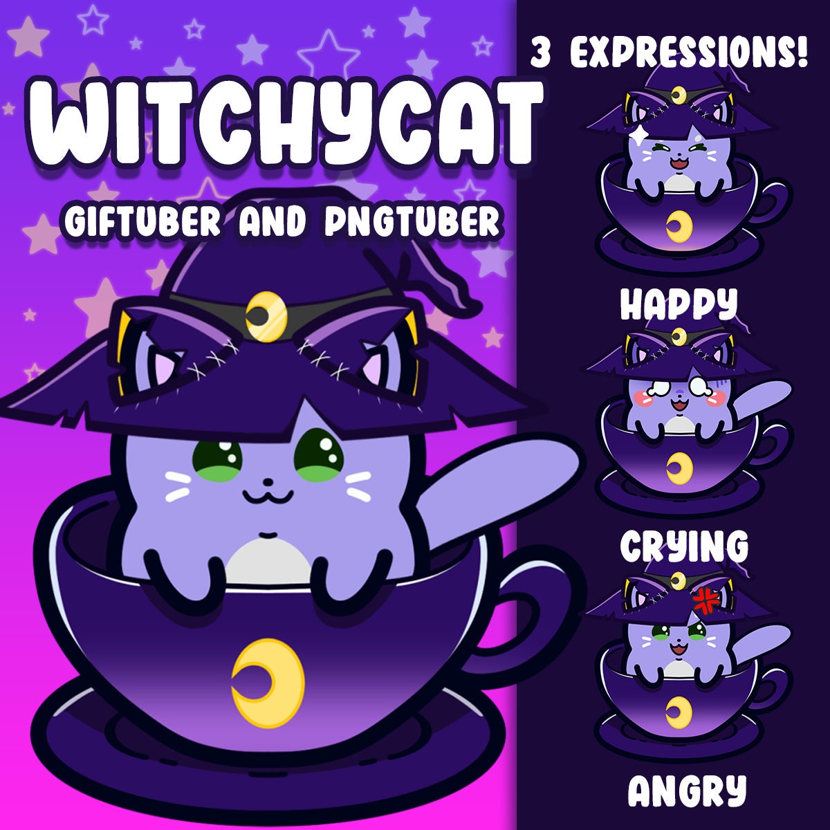 Premade Cat Giftuber | Pngtuber Megapack - Animated Reactive Images for ...
