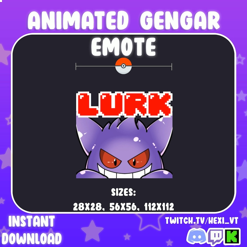 ANIMATED Gengar Lurk Emote for Twitch/discord & Kick - Etsy