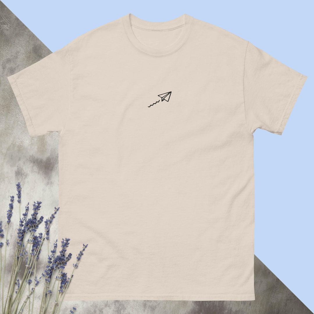 Paper Airplane T-shirt, Small Embroidery Design, Minimalist Print - Etsy