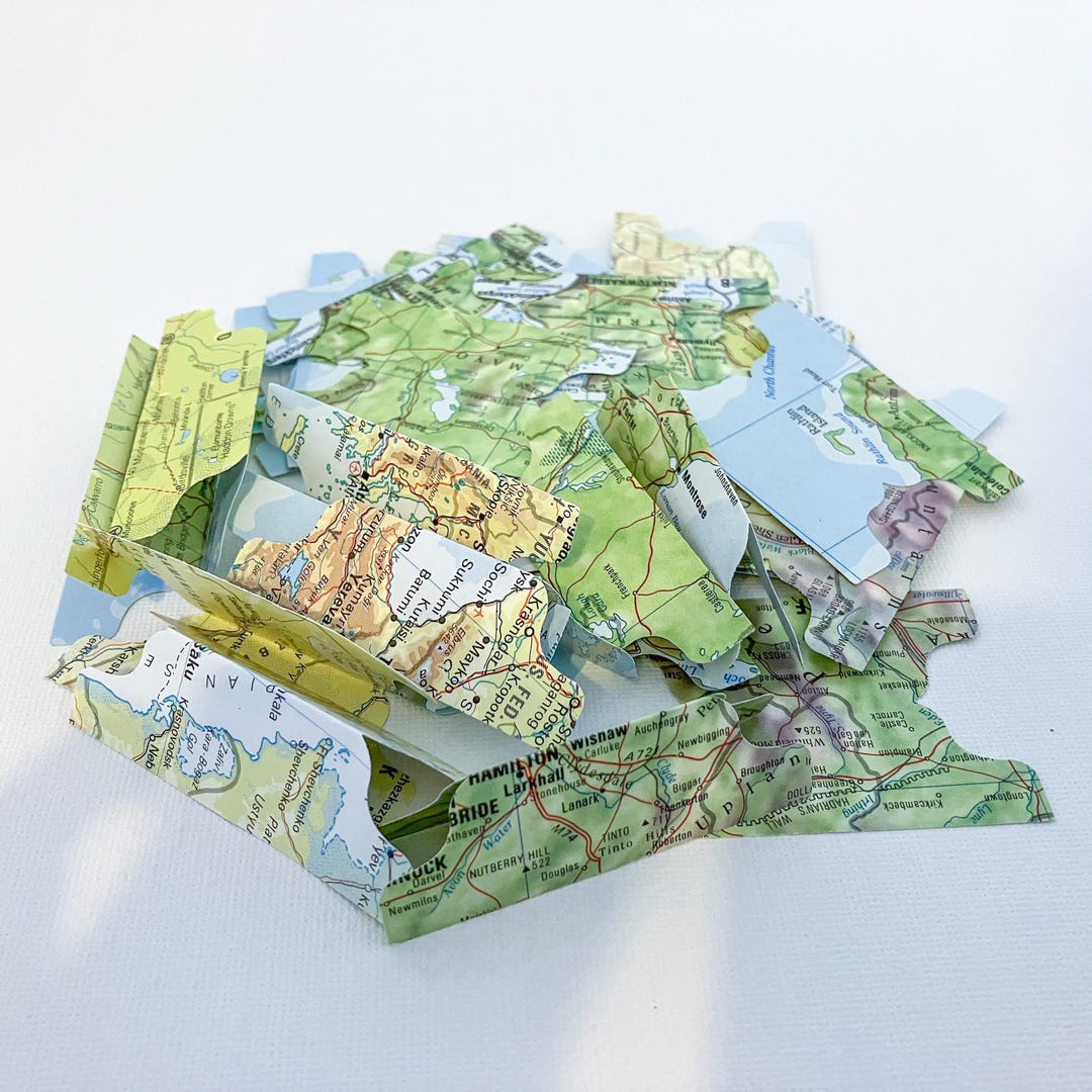 25 Mixed Handmade Double Sided World Map Divider Tabs Atlas Planner ...