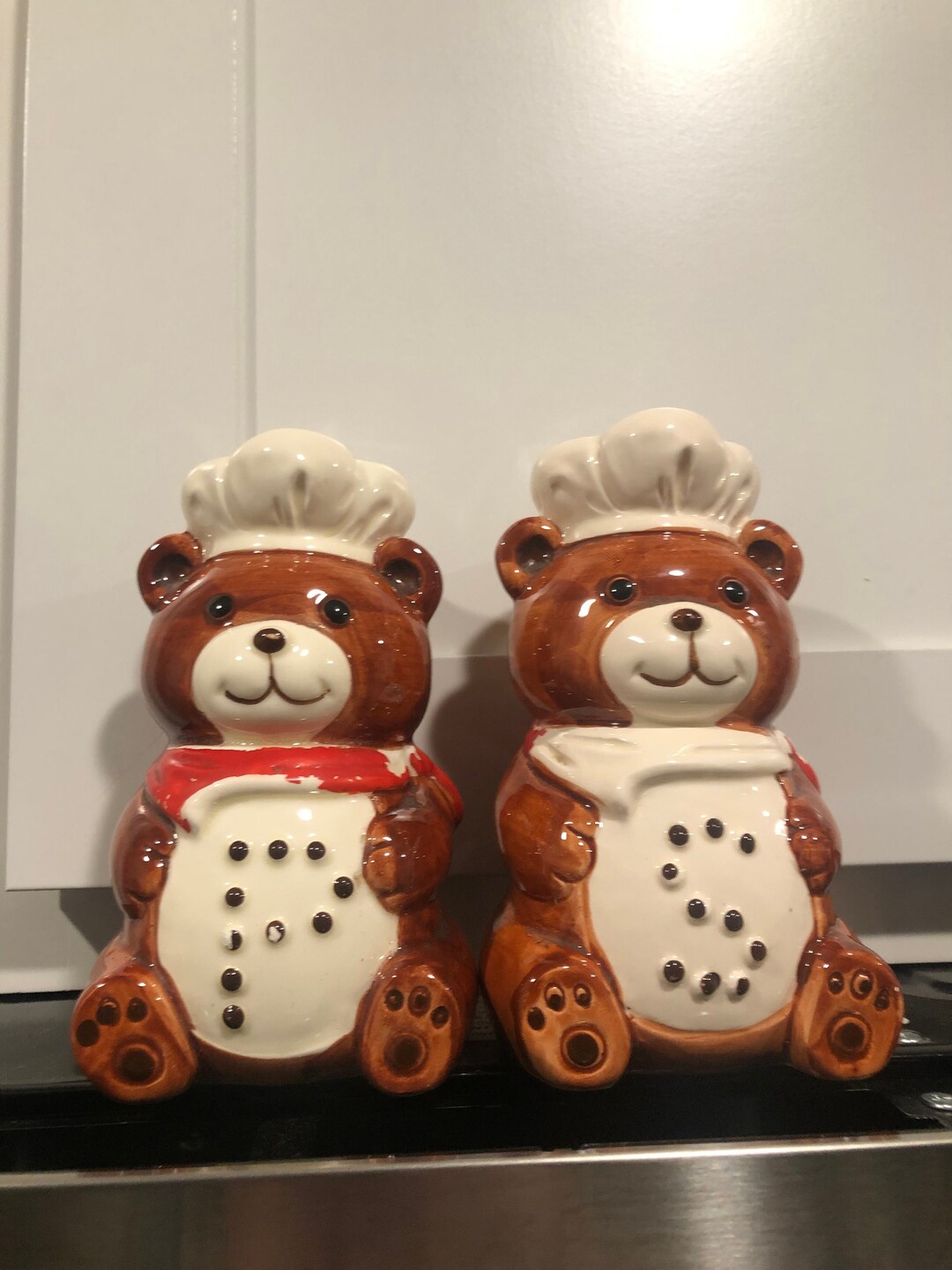 Vintage B & D Chef Teddy Giant Teddy Bear Salt and Pepper Shakers - Etsy