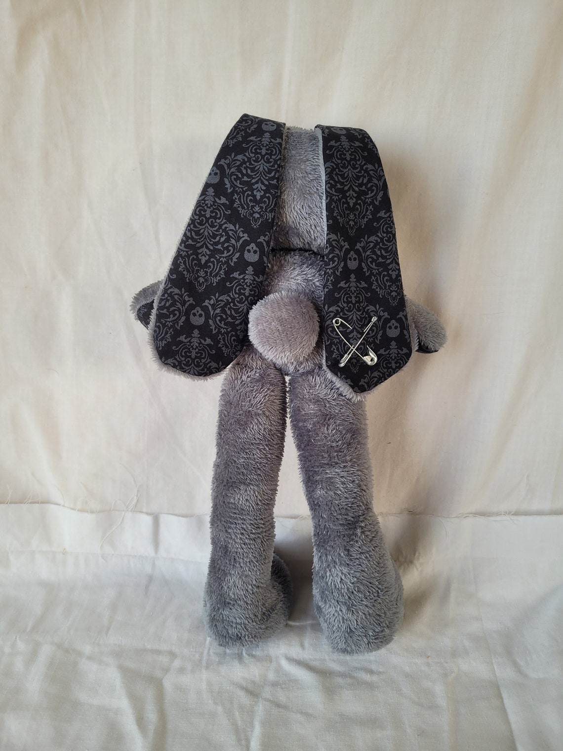 Gothic Bunny Plushie With Cross Eye, Black Bow and Accessories - Etsy