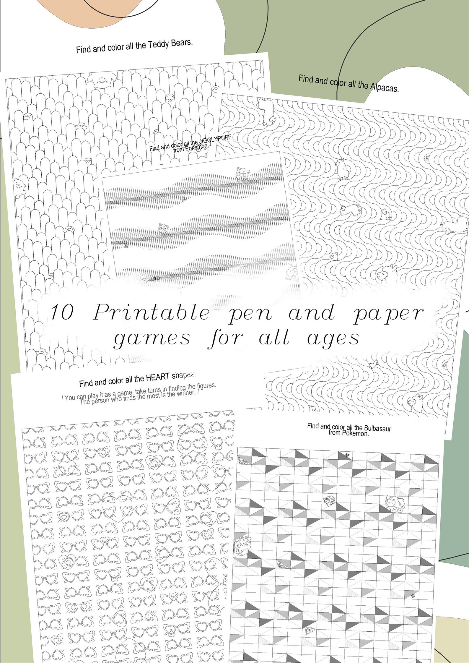 Pen and Paper Games | Printable Travel Games for Any Ages | Kids ...