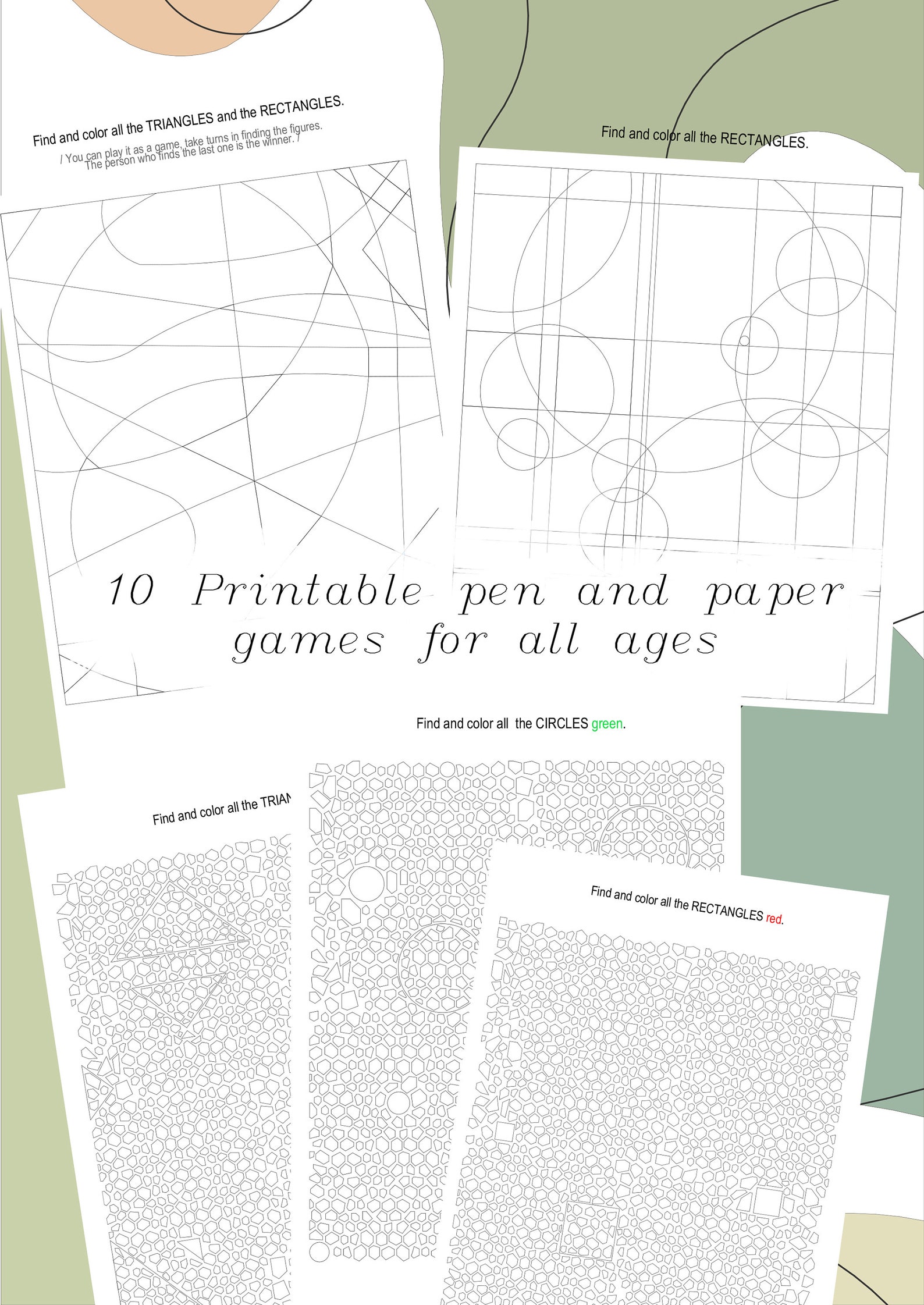 Pen and Paper Games | Printable Travel Games for Any Ages | Kids ...