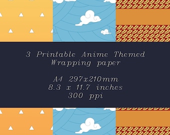 Demon Slayer | Anime Themed | Kimono | Digital Paper | Scrapbook ...