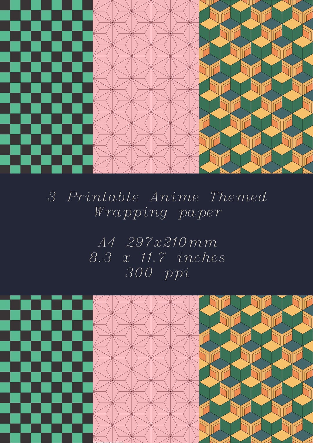 Demon Slayer | Anime Themed | Kimono | Digital Paper | Scrapbook ...