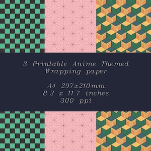 Demon Slayer | Anime Themed | Kimono | Digital Paper | Scrapbook ...