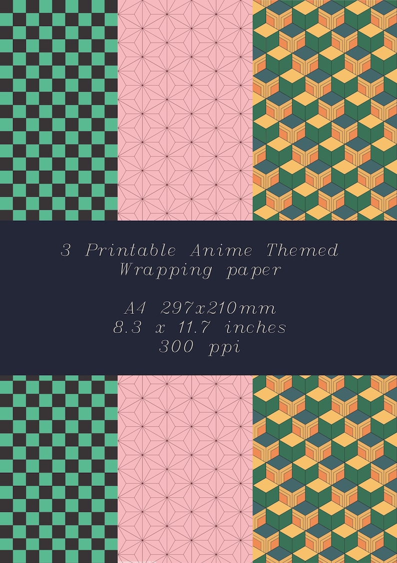 Demon Slayer | Anime Themed | Kimono | Digital Paper | Scrapbook ...