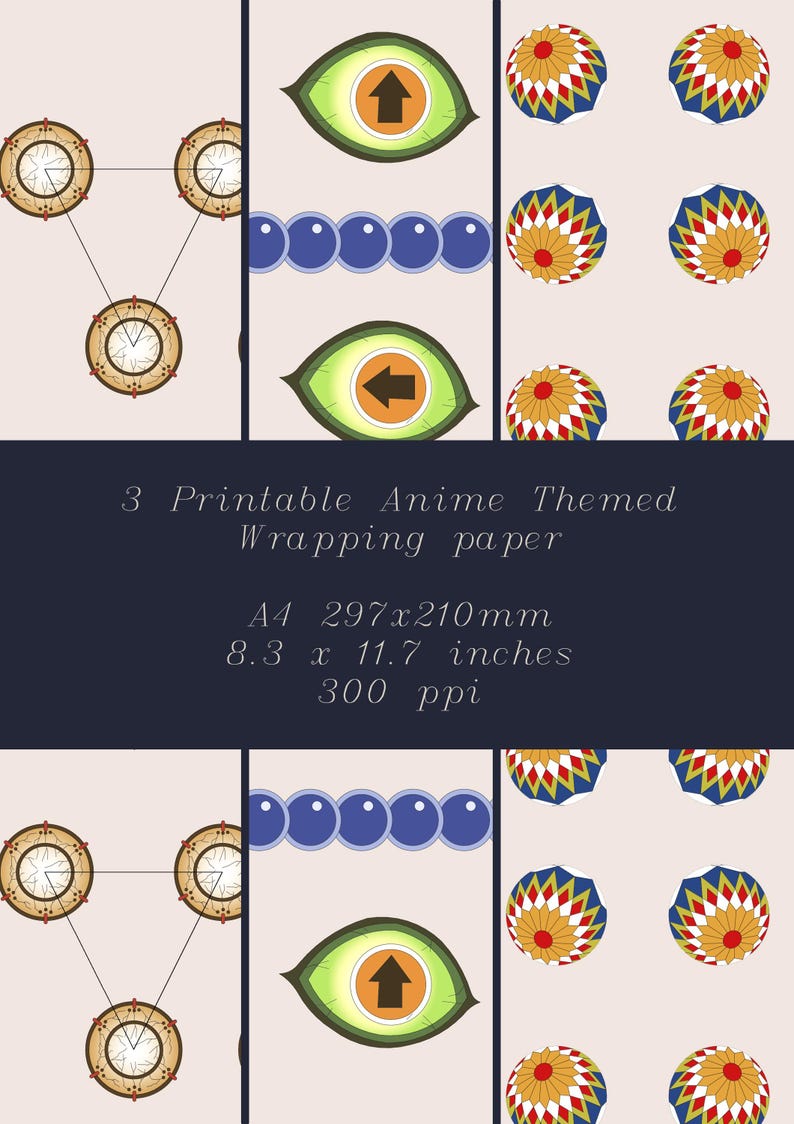 Demon Slayer Anime Themed Kimono Digital Paper Scrapbook Stationery ...