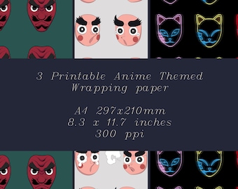 Demon Slayer | Anime Themed | Kimono | Digital Paper | Scrapbook ...