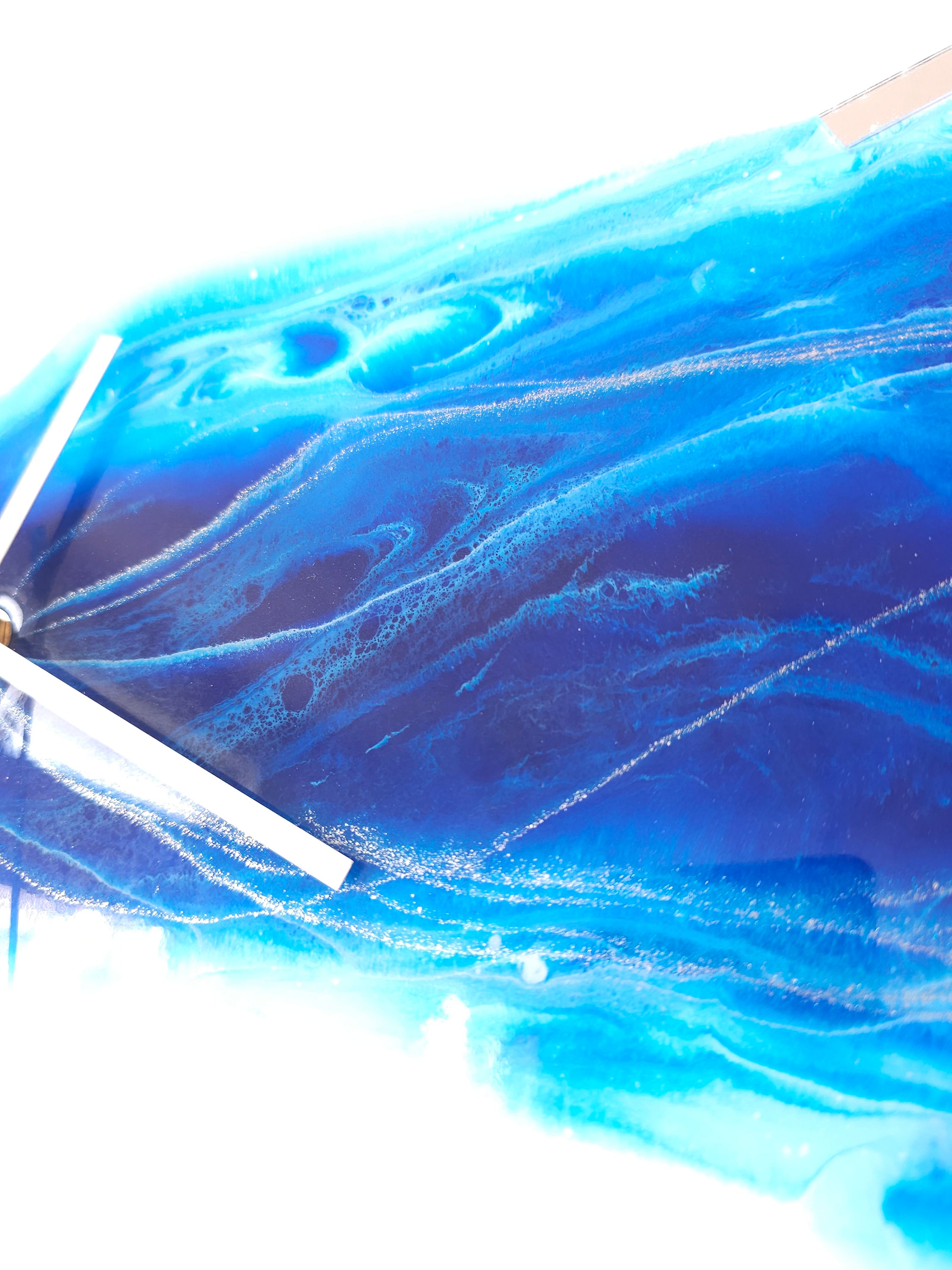 River Wall Clock Handmade Circle Home Decor Quartz Resin Interior ...