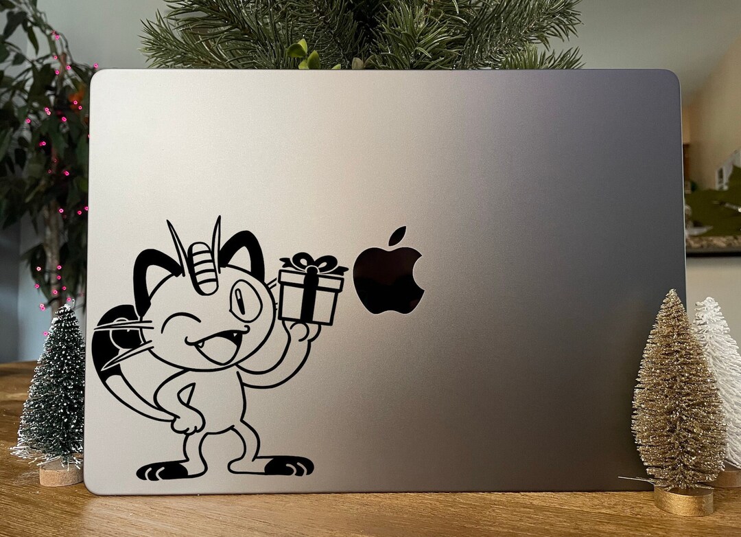 Meowth Decal Sticker Vinyl Decal Customizable Winter Holiday Gift Santa ...