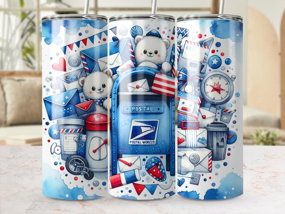 Postal Life Tumbler Wrap PNG, 3D Postal Themed Tumbler Design, 20oz ...