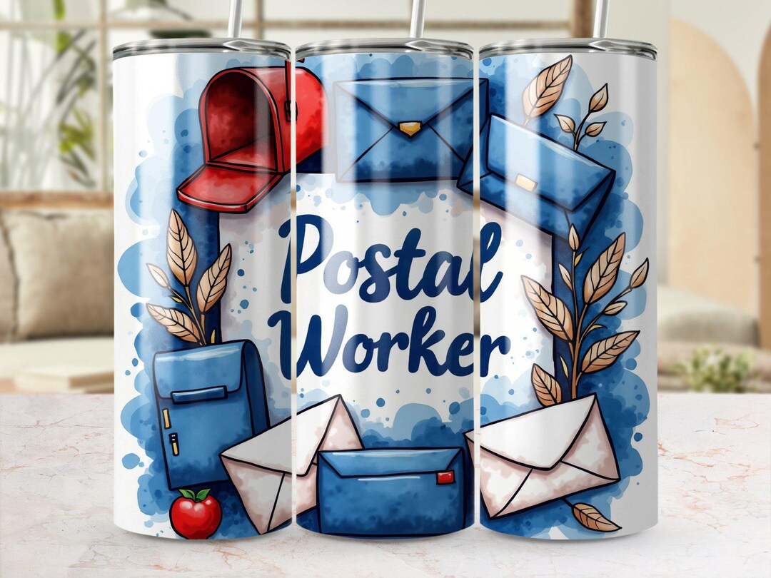 Postal Worker Sublimation Design for 20oz Skinny Tumbler Digital ...