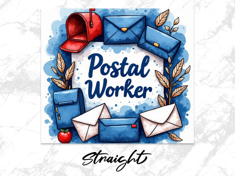 Postal Worker Sublimation Design for 20oz Skinny Tumbler Digital ...