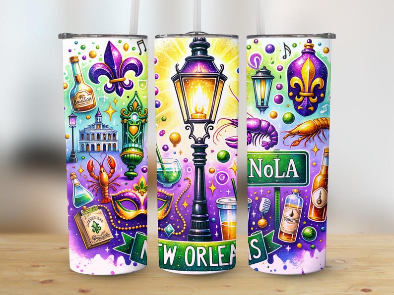 New Orleans Tumbler Wrap Design, Instant Download, Digital Product, 20 ...