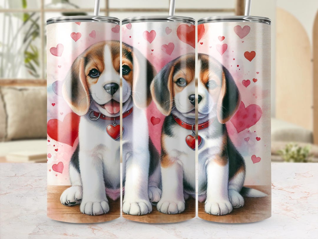 Adorable Puppy Tumbler Wraps, Sublimation Design, 20oz Skinny Tumbler ...