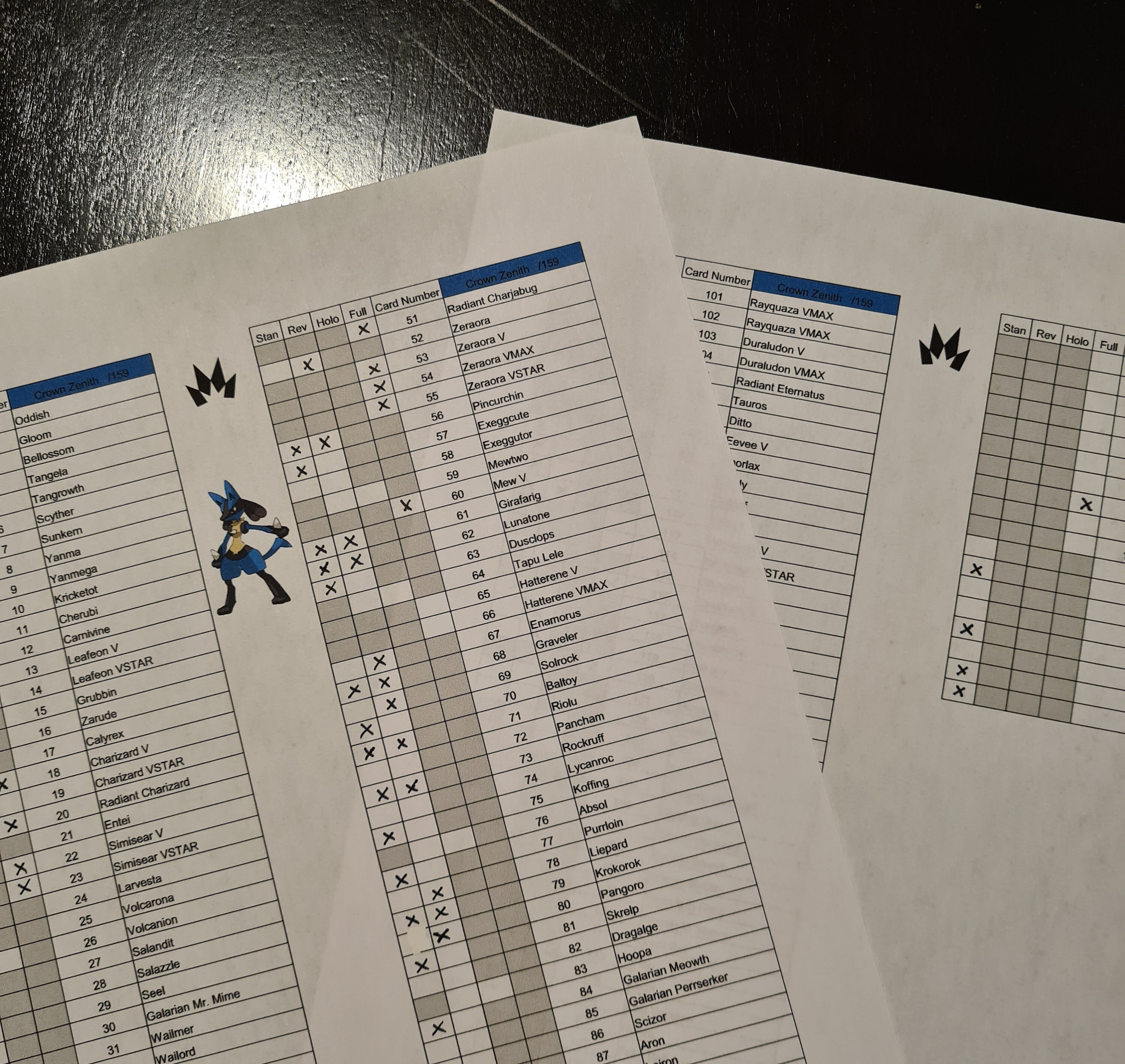Crown Zenith Checklist for Tracking Pokemon Cards - LIKE: Zamazenta ...