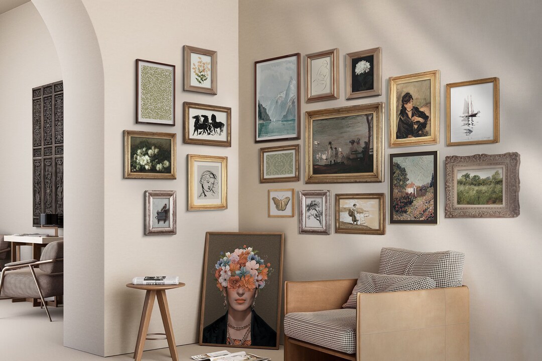 Vintage Wall Art Set of 19, Gallery Wall Print Set, Vintage Print ...