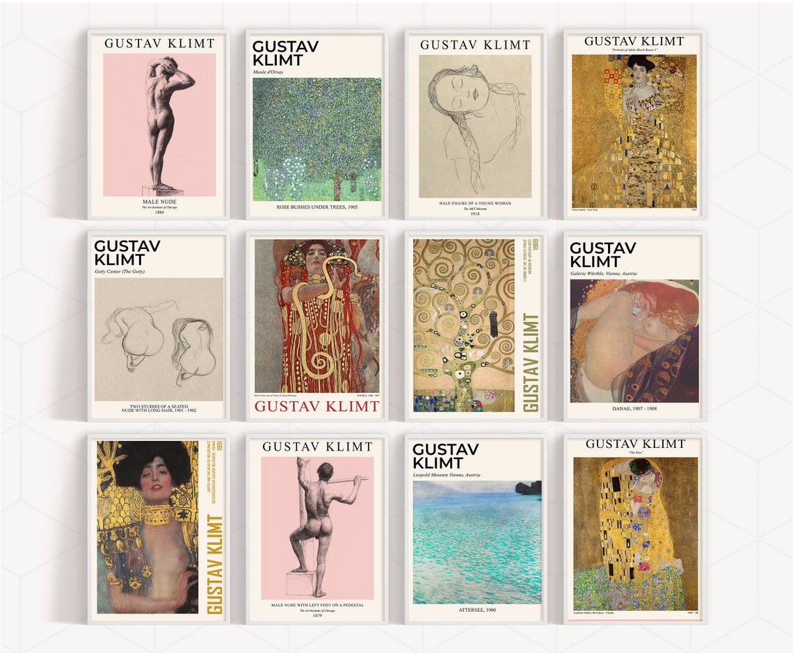 Set of 12 Gustav Klimt Prints, Gallery Wall Art Set, Museum Print Set ...