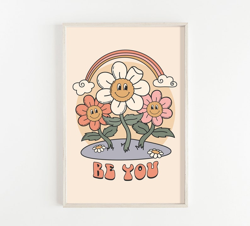 Retro Quote Wall Print Set of 3 Prints Funky Retro Mushroom - Etsy