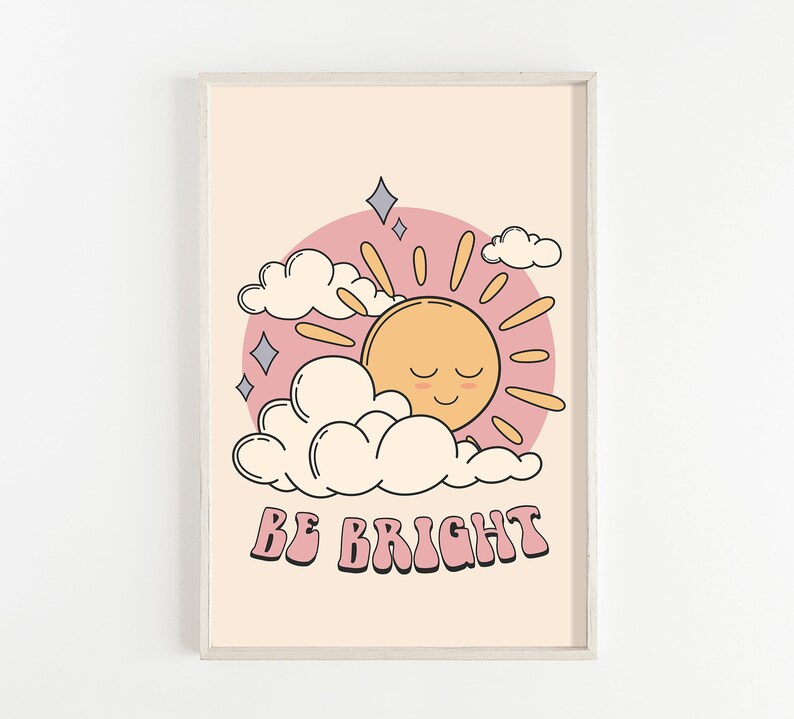 Retro Quote Wall Print Set of 3 Prints Funky Retro Mushroom - Etsy