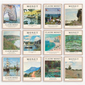 Set of 12 Prints, Claude Monet Print, Claude Monet Poster, Exhibition ...