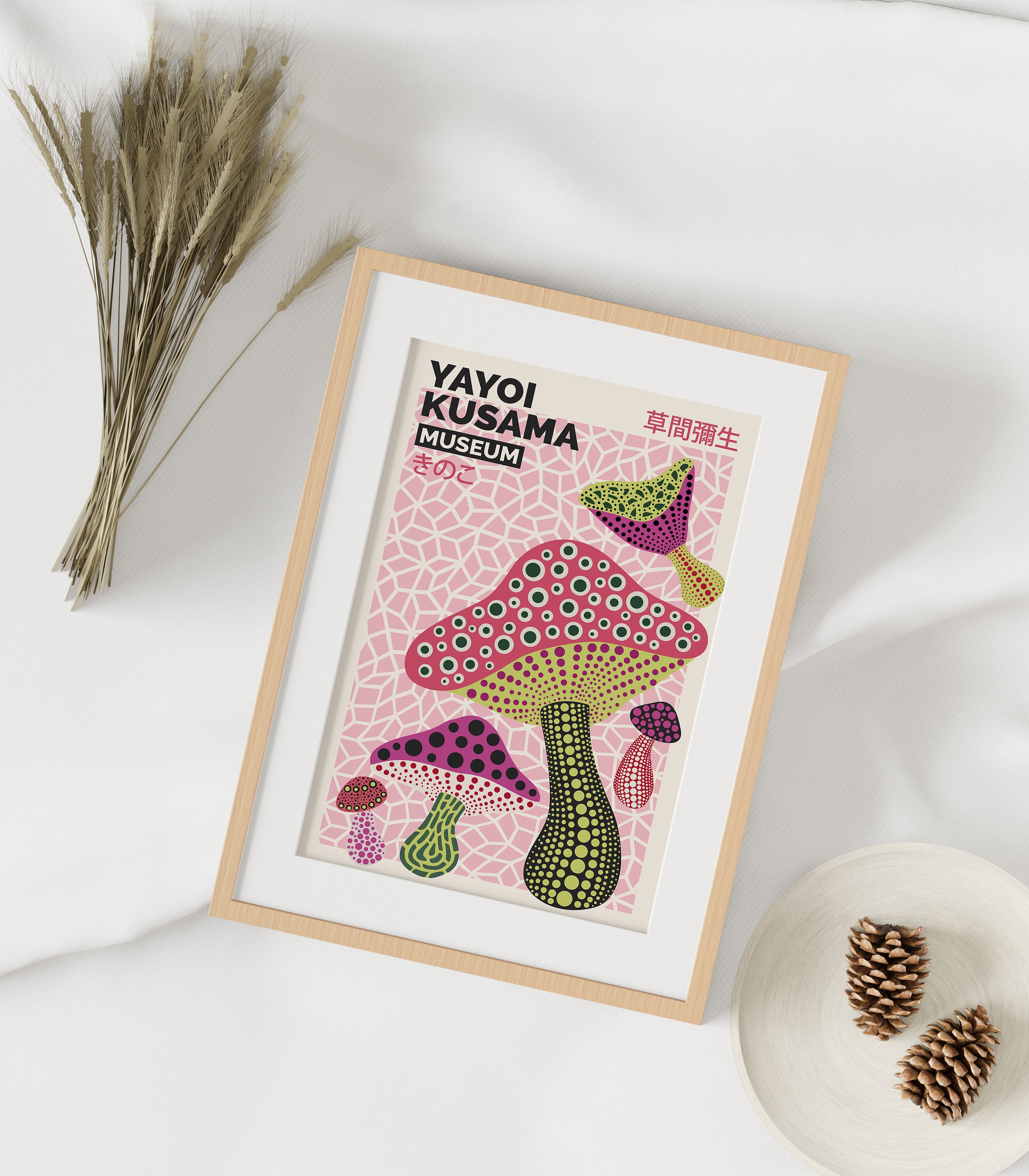 Yayoi Kusama, Mushroom print, Yayoi Kusama Poster sold by Remedial ...