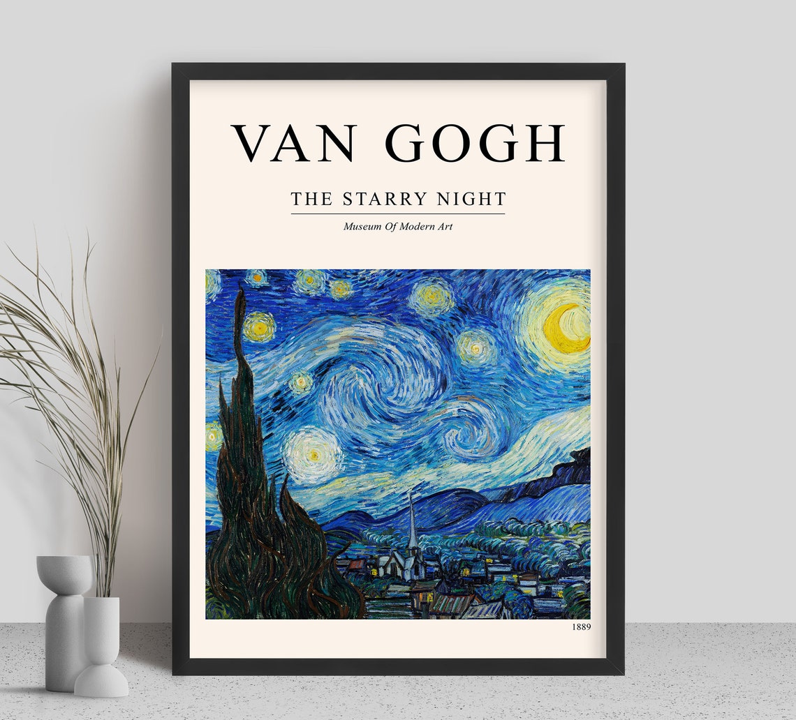 Van Gogh Starry Night, Vincent Van Gogh Print, Starry Night Poster ...