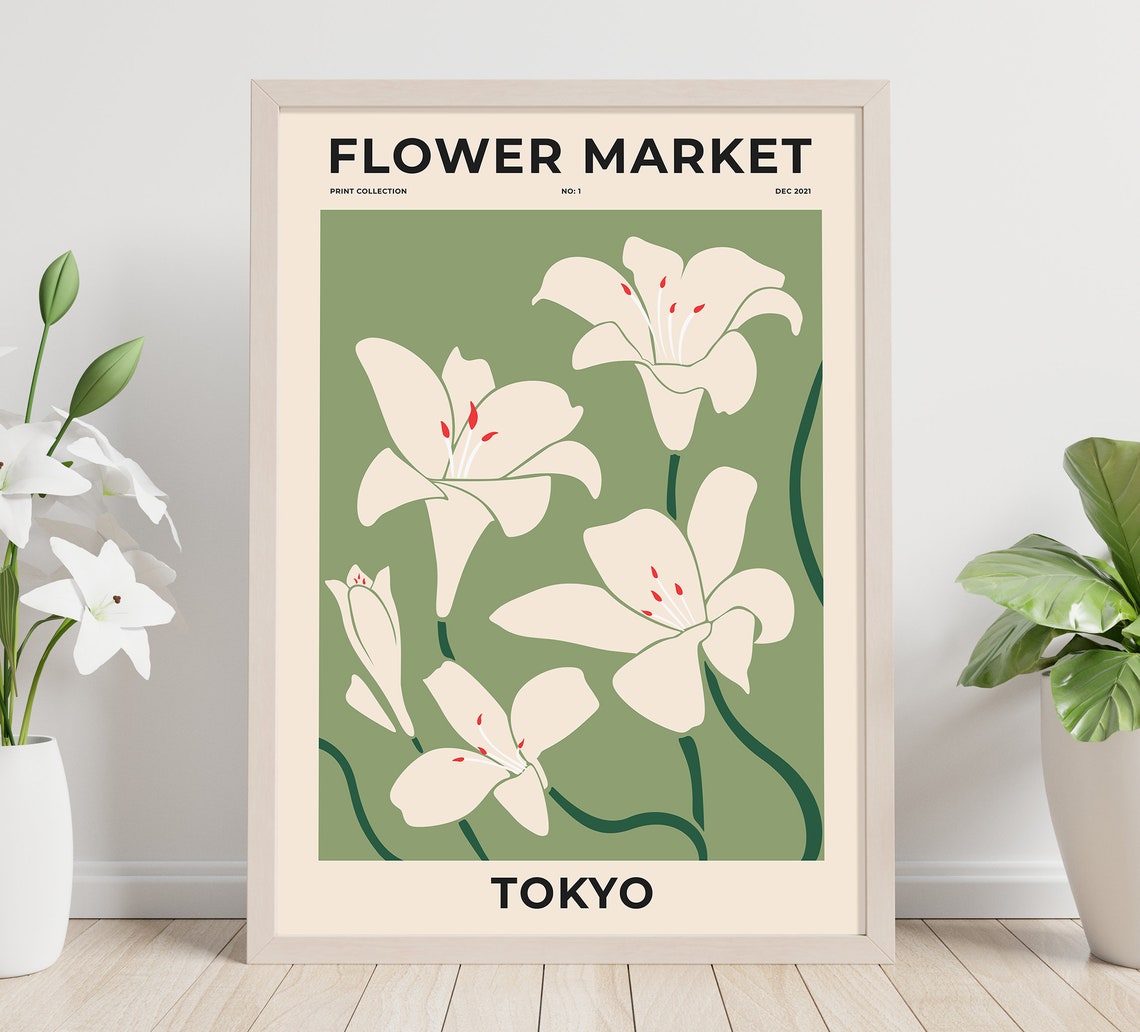 Flower Market Print Flower Market Tokyo Exhibition Poster - Etsy