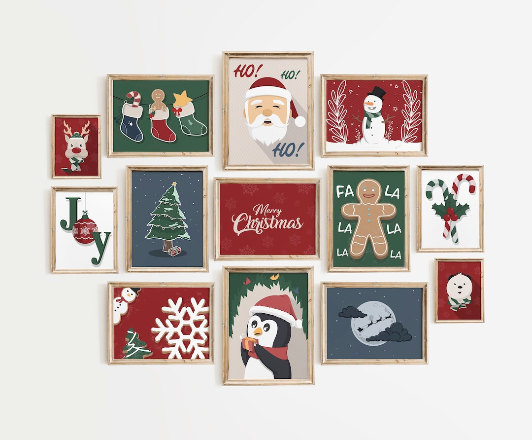Christmas Gallery Wall Art, Set of 13, Christmas Printables, Minimalist ...
