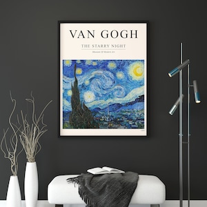 Van Gogh Starry Night, Vincent Van Gogh Print, Starry Night Poster ...