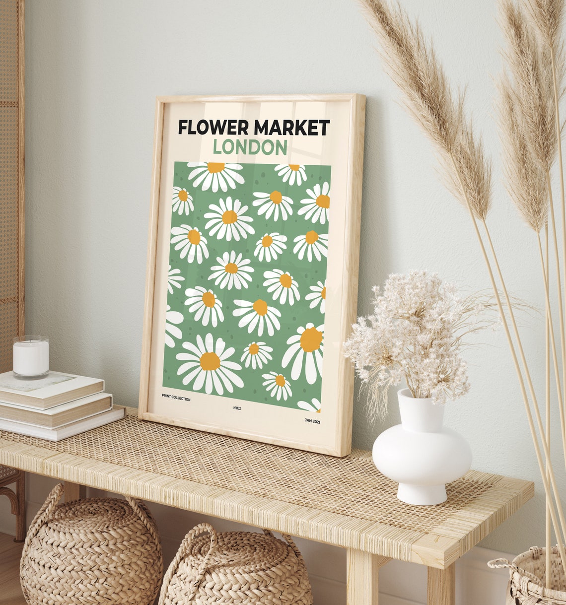 Sage Green Wall Art Flower Market Poster Botanical Print - Etsy