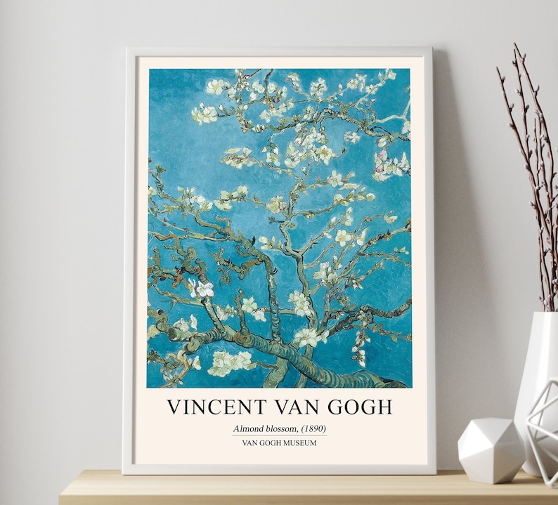 Vincent Van Gogh Van Gogh Print Almond Blossom Flower - Etsy