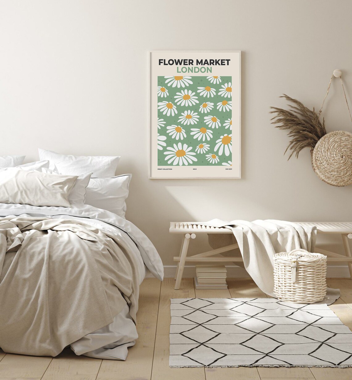 Sage Green Wall Art Flower Market Poster Botanical Print - Etsy