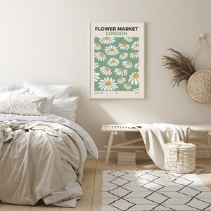 Sage Green Wall Art, Flower Market Poster, Botanical Print, Daisy ...