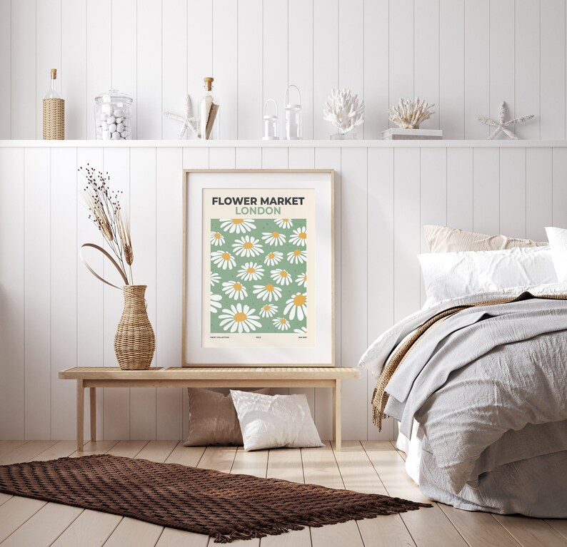 Sage Green Wall Art Flower Market Poster Botanical Print - Etsy