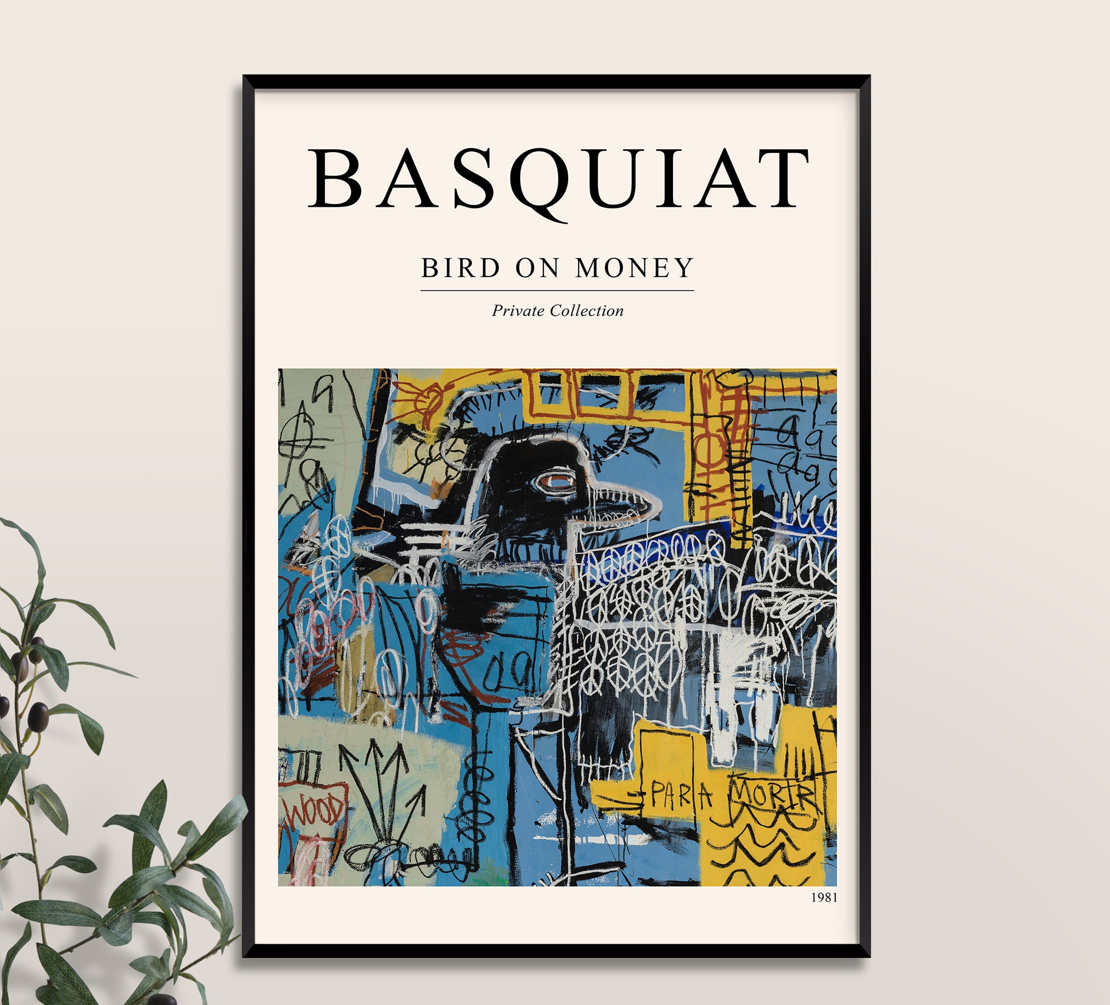 Jean Michel Basquiat Basquiat Bird on Money Exhibition | Etsy India