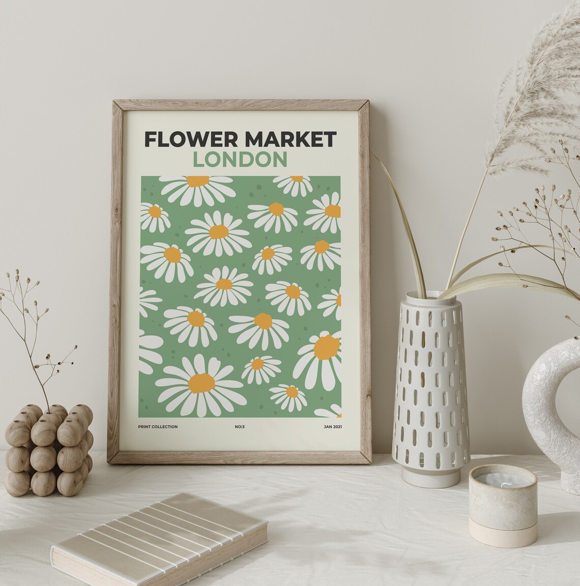 Sage Green Wall Art Flower Market Poster Botanical Print - Etsy