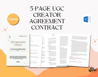 Content Creator Contract Template - Etsy
