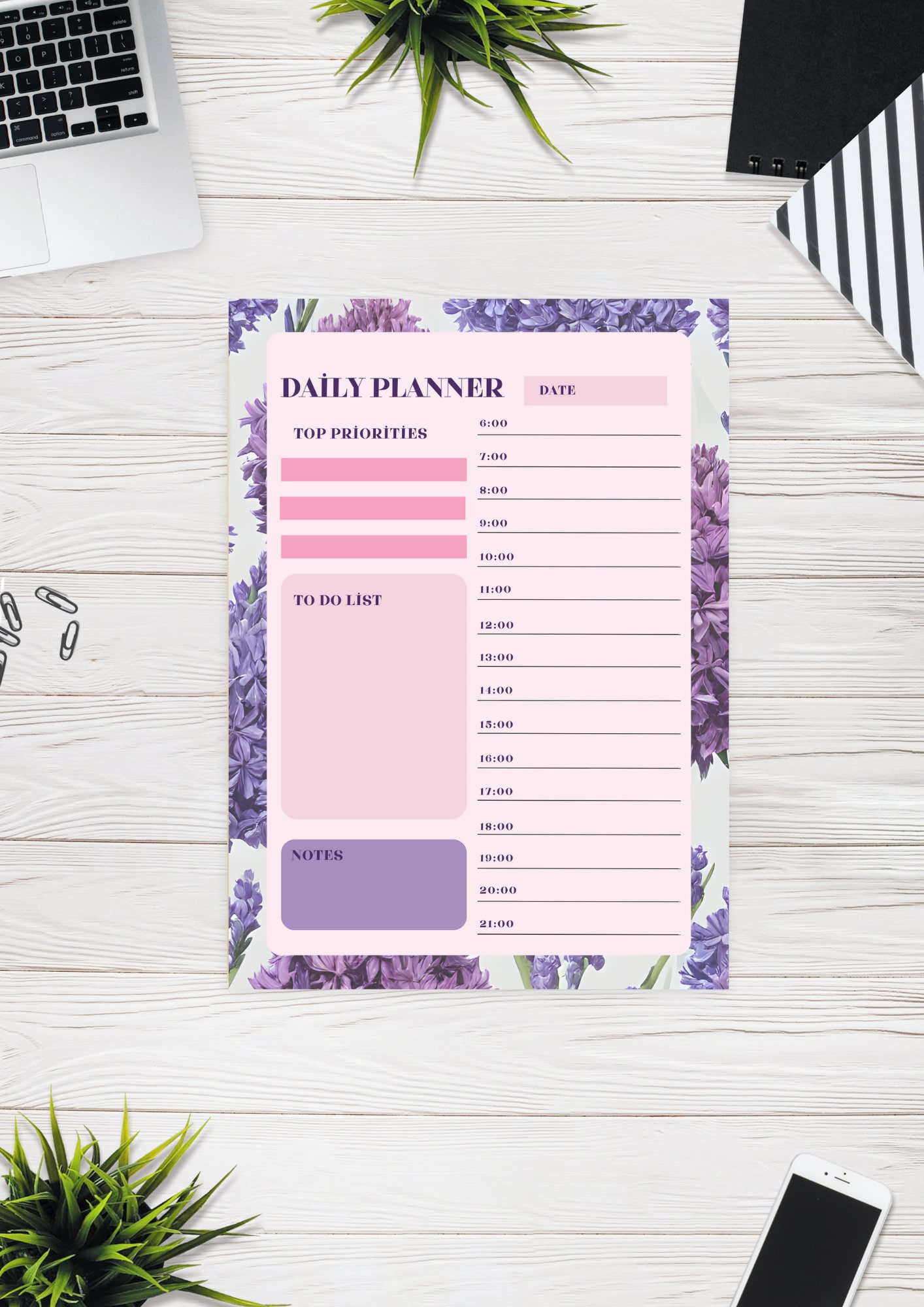 Daily Planner, Printable Daily to Do List for Work/home/school, Size A4 ...