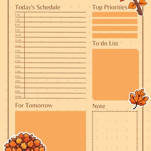 Basic Autumn Themed Daily Planner / Printable and Digital Download ...