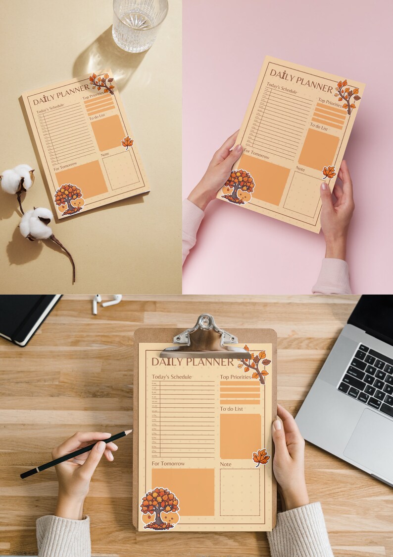 Basic Autumn Themed Daily Planner / Printable and Digital Download ...